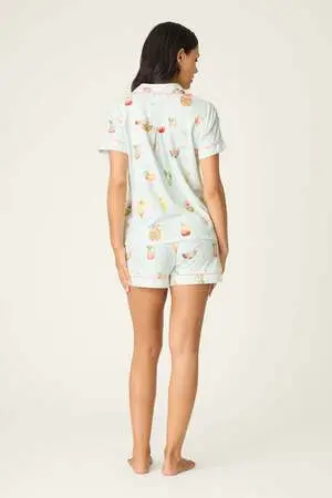 PJ Salvage It's Five O'clock Somewhere Cocktail Print 3-piece Pajama Set