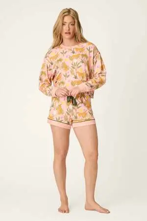 PJ Salvage In The Jungle Leopard Safari Short Pajama Set