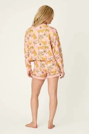 PJ Salvage In The Jungle Leopard Safari Short Pajama Set
