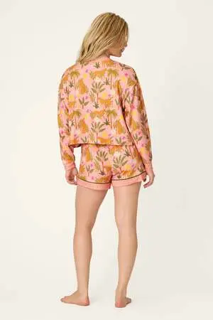 PJ Salvage In The Jungle Leopard Safari Short Pajama Set