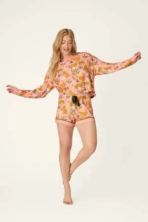 PJ Salvage In The Jungle Leopard Safari Short Pajama Set