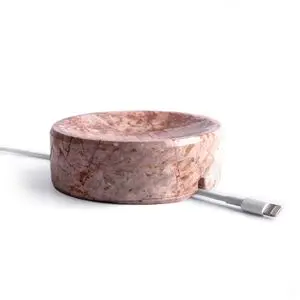 And Jacob Cable Holder Pink Marble - Rose Gold