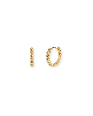 INARI JEWELLERY Bauble Huggie Earrings Vermeil White Topaz - Gold