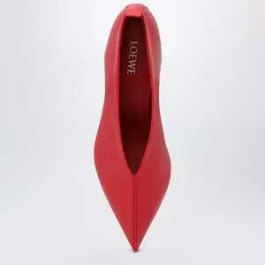 Loewe Origami Cubic Pumps In Leather - Red
