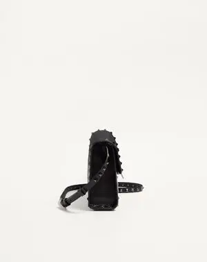 Valentino Garavani Small Rockstud Grainy Calfskin Crossbody Bag - Black