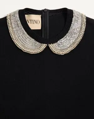 Valentino Garavani Embroidered Stretch Viscose Dress