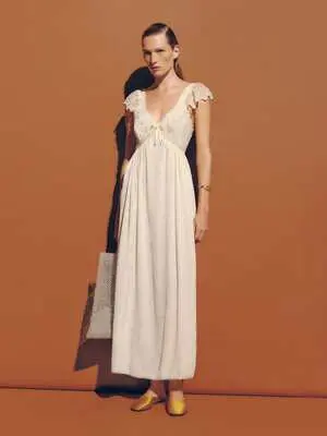 REFORMATION Ella-rose Dress Lace - Ivory