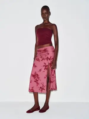 REFORMATION Sadie Knit Skirt - Pink