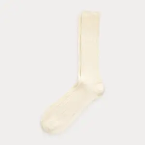 Ralph Lauren Rib-knit Cotton Trouser Socks - Ivory