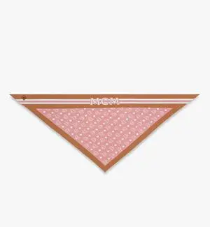 Mcm Monogram Print Triangle Silk Scarf - Soft Pink