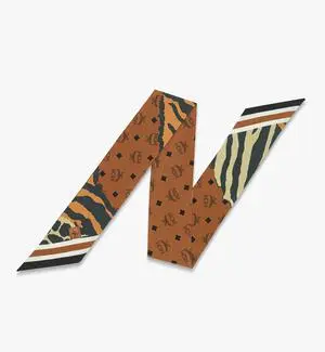 Mcm Animalier Petite Silk Scarf - Cognac