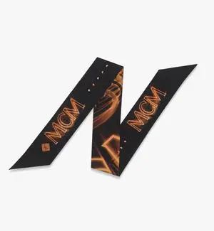 Mcm M50 Logo Petite Silk Scarf - Black