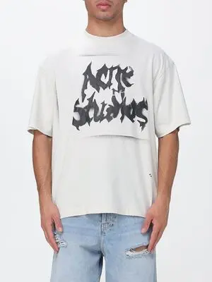 Acne Studios Cotton T-shirt With Printed Logo And Dropped Shoulders - White