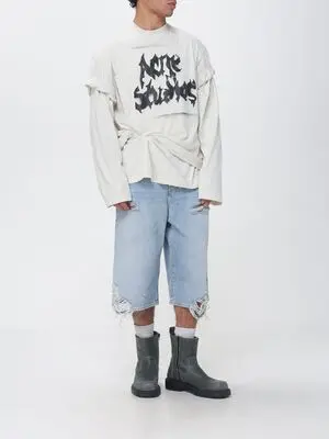 Acne Studios Cotton T-shirt With Printed Logo And Dropped Shoulders