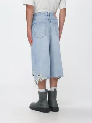 Acne Studios Distressed Denim Shorts - Gnawed Blue