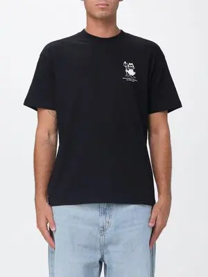 Carhartt Work In Progress Cotton T-shirt With Graphic Print And Dropped Shoulders - Black