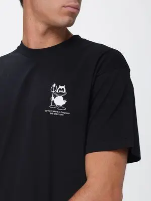 Carhartt Work In Progress Cotton T-shirt With Graphic Print And Dropped Shoulders