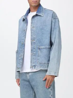 Emporio Armani Relaxed Fit Cotton Denim Shirt Jacket With Patch Pockets