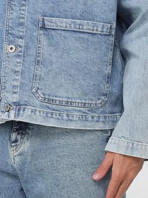Emporio Armani Relaxed Fit Cotton Denim Shirt Jacket With Patch Pockets