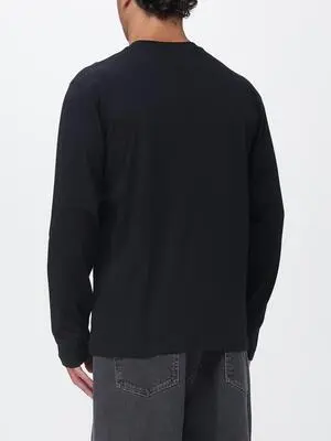 Emporio Armani Long-sleeved Contrast Logo Cotton T-shirt