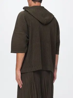 Issey Miyake Homme Plissé Textured Pleated Hoodie - Brown