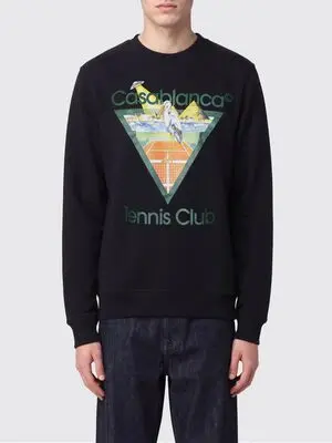 Casablanca Cotton Crewneck Sweatshirt With Logo Print - Black 1