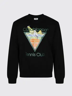 Casablanca Cotton Crewneck Sweatshirt With Logo Print - Black 1