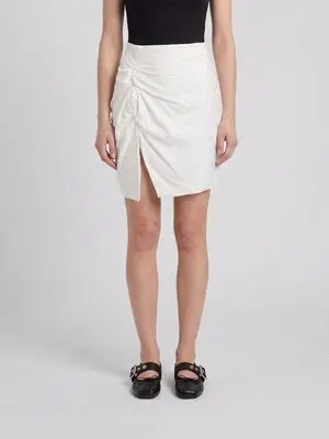 VIVIENNE WESTWOOD High-waisted Cotton Pencil Mini Skirt With Slit - White
