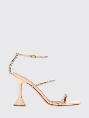 Amina Muaddi Heeled Sandal - Gold