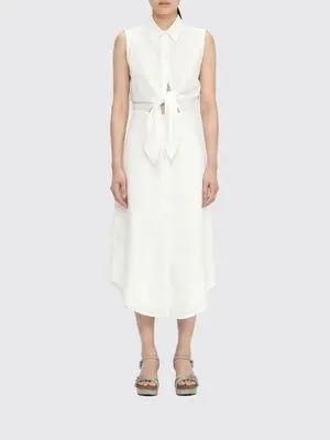 DIESEL® White Sleeveless Midi Shirt Dress
