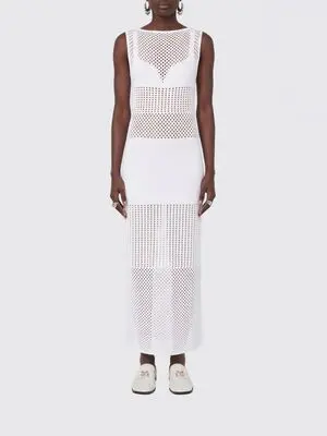 Sportmax Sheer Knit Maxi Dress - White