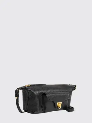 COCCINELLE Beat Generation Grained Leather Mini Shoulder Bag With Buckle - Black