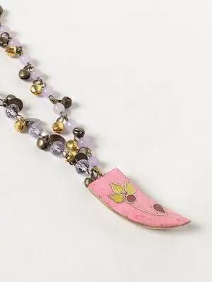 ALLUJEWELS Ethnic Metal And Acrylic Necklace With Decorative Beads