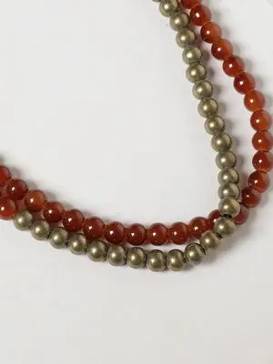 ALLUJEWELS Bicolour Metal Necklace With Stones, Crystals And Beads