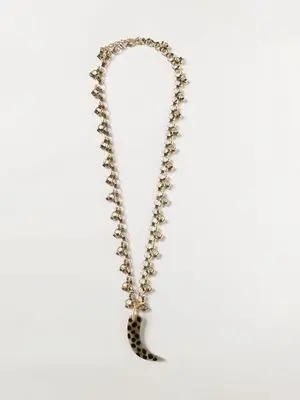ALLUJEWELS Ethnic Metal And Resin Pendant Necklace - Gold