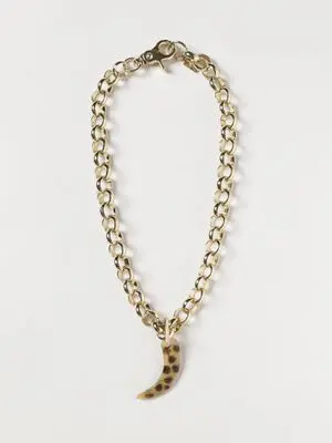 ALLUJEWELS Horn Choker Necklace With Metal Charms - Gold