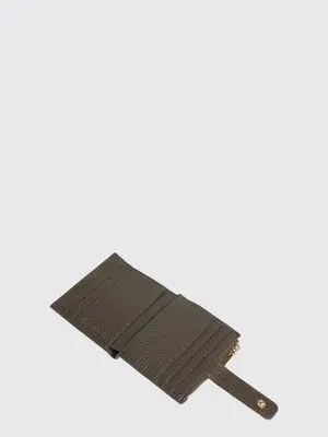 COCCINELLE Metallic Soft Bifold Grained Leather Card Holder - Green