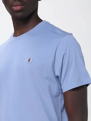 SAVE THE DUCK Basic Short-sleeved Pure Cotton Crewneck T-shirt By - Gnawed Blue