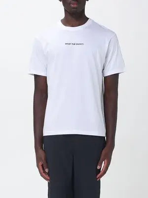 SAVE THE DUCK Pure Cotton Crewneck T-shirt With Graphic Slogan Print By - White