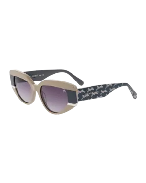 DOLORES PROMESAS Gold / Black Beige, White And Gray Cat Eye Tendency Glasses - Gold/black