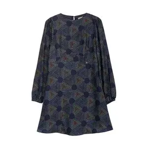 DOLORES PROMESAS Elisa Geometric Print Dress - Blue