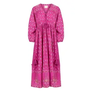 DILLI GREY Fifi Boho Midaxi Dress In Magenta - Pink