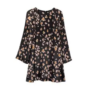 DOLORES PROMESAS Laura Printed Dress - Black
