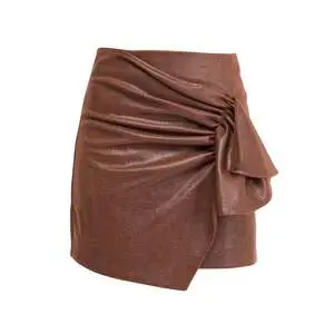 DOLORES PROMESAS Draped Mini Skirt - Brown