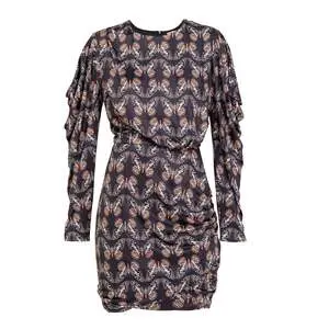 DOLORES PROMESAS Butterflies Mini Satin Dress - Black
