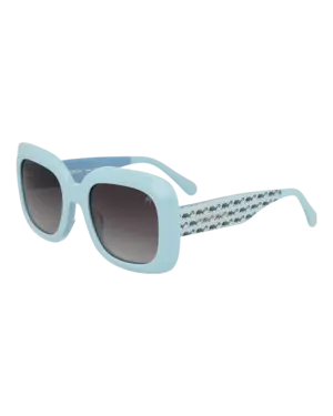 DOLORES PROMESAS Light Square Cut Sunglasses With Chameleon Print - Blue