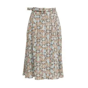 DOLORES PROMESAS Butterflies Printed Midi Skirt - Blue