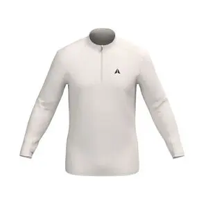 AORA ATHLETICS Half Zip Eco-friendly Long Sleeve Shirt For – Lightweight Breathable Sweat-wicking Top With Streamlined Fit – Sustainable Activewear For Training, Gym, Outdoor Activities, Athleisure, Layering, Travel, And Everyday Comfort - White