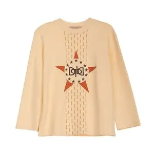 DOLORES PROMESAS Cream Star T-shirt - Brown