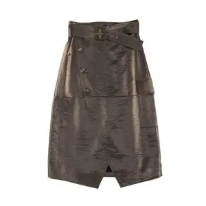 DOLORES PROMESAS High-waisted Belted Midi Skirt